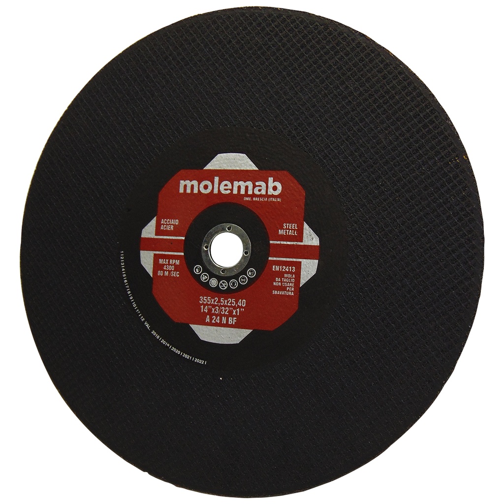 DISCO PARA CORTE 14" DE ACERO MOLEMAB | Litani Import Export